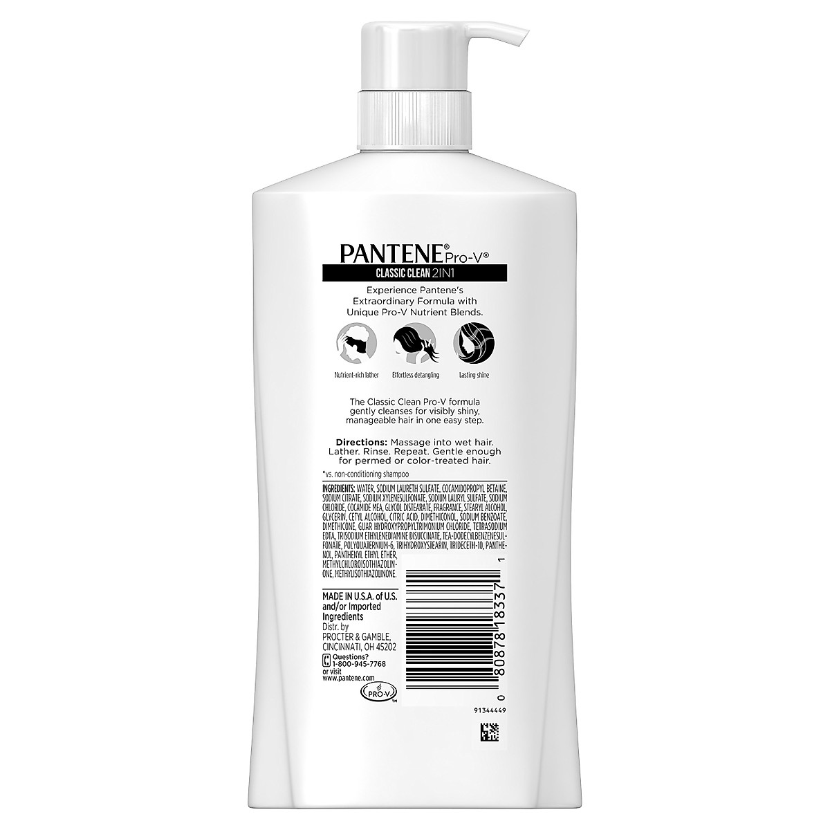 Pantene Pro-V Classic Clean 2In1 Shampoo & Conditioner, 30.4 fl oz (Packaging May Vary)
