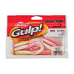 Berkley Gulp! Grub Fishing Soft Bait, Pink Shine, 4"