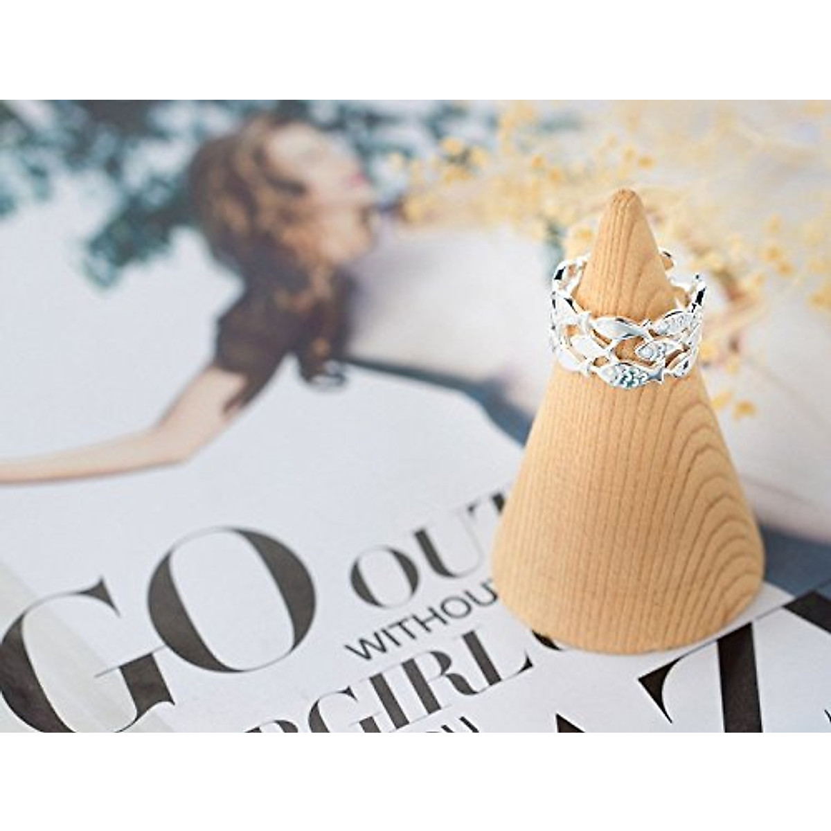 Helen de Lete Simple School Fish Geometric Pattern 925 Sterling Silver Open Ring-white silver