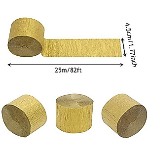 Coceca 6 Rolls 492ft Gold Crepe Paper Streamers for Birthday Party Wedding Festival Party Decorations