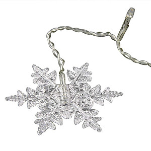 Senofun Snowflakes LED Curtain Lights Color Changing 11.5ft 16 Snowflakes Fairy Lights 80pcs LED Snowflake Lights for Home, Church, Wedding, Birthday (Snowflakes-Warm White)