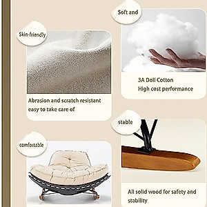 Upholstered Rocker Chair, Glider Rocker Chair,Sled Rocking Chair,with Armrests and High Density Sponge Cushions Holds Up to 300 Lbs, Suitable for Patio, Garden, Backyard, Porch, Indoor or Outdoor