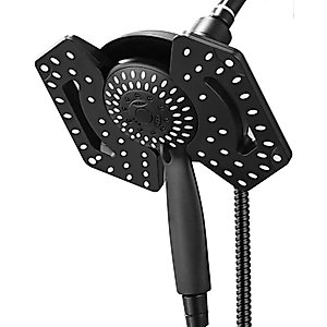 Black Shower Head with Handheld: 2-in-1 Shower Head High Pressure with Rainfall Shower Head Handheld Shower head Detachable Shower Head with Hose, 2.5GPM Double Shower Head Dual Shower Head Cambo
