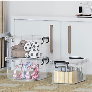 Cetomo 3.2Qt*20 Plastic Storage Bins, Stack Storage Box, No-Frills, Clear, 3.2Quart, Set of 20