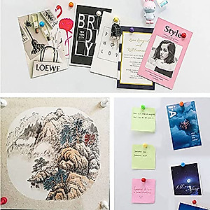 20 PCS Magnetic Push Pins Refrigerator Magnets Strong Fridge Magnets Whiteboard Magnets Map Magnets Perfect for Home Kitchen Office School Classroom Mini Size Pink