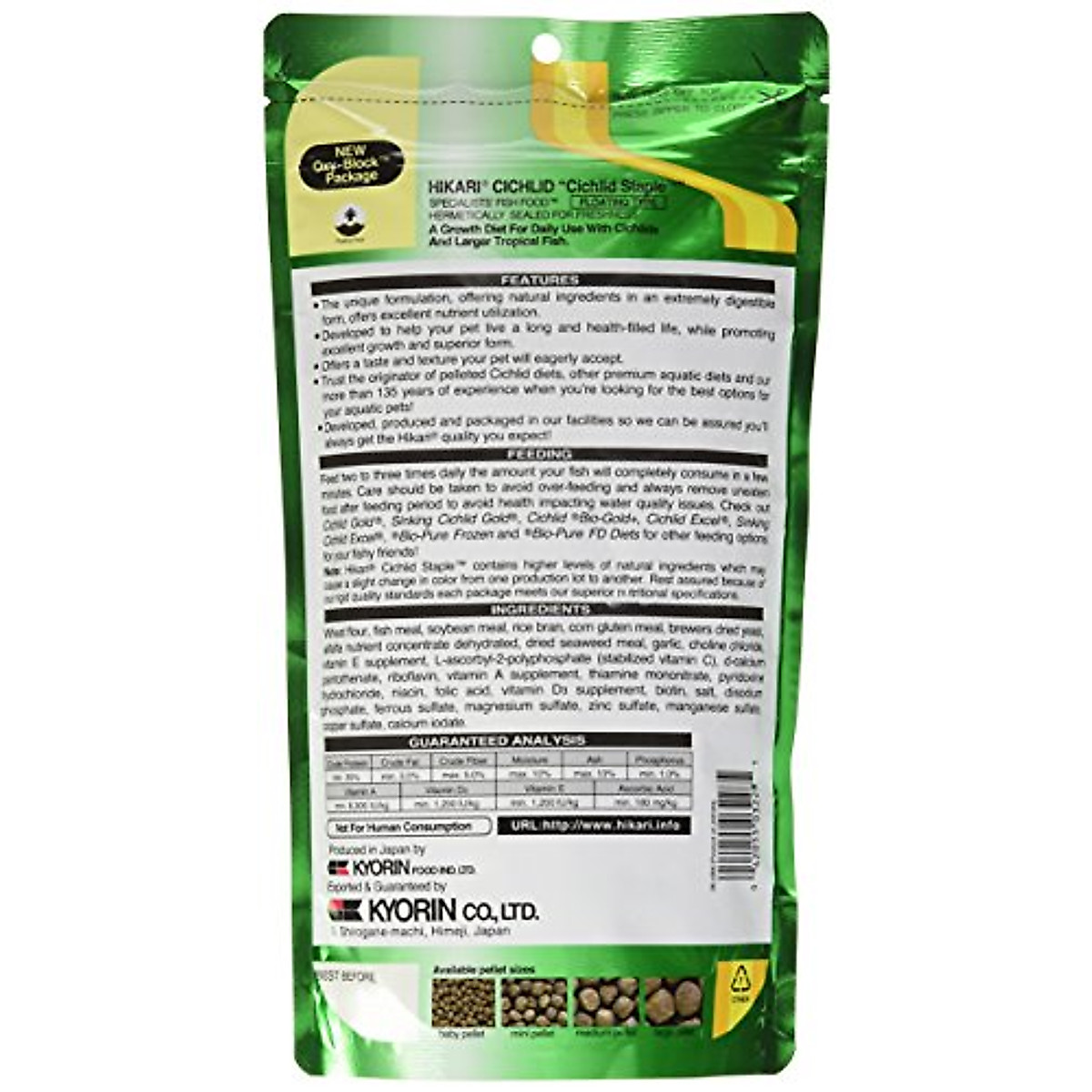 Hikari 8.8-Ounce Cichlid Staple Floating Pellets for Pets, Mini