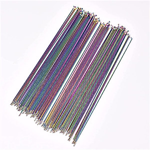 QIYUANMENGYI Bicycle Spokes Bike Spokes Bicycle Spoke Wire Vacuum Pating 26 27.5 29 Inch Mountain/Road Bike 304 Stainless Steel 14G 259/261/271/273/291/293MM Spokes for Bikes (Color : 263mm)