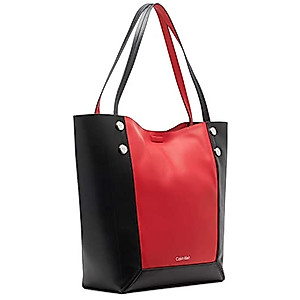 Calvin Klein Quinn North/South Tote, Poppy/Black