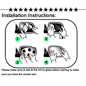 WLLW Mirror Glass Replacement for Ford E150/250/350/F250/F350/F450 Driver Side