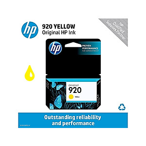 HP 920 | Ink Cartridge | Yellow | Works with HP OfficeJet 6000, 6500, 7000, 7500 | CH636AN