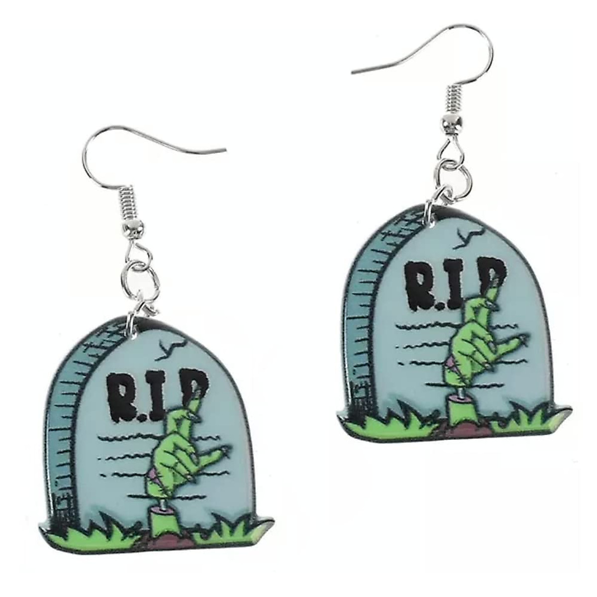 Tombstone Earrings for Women - Day of the Dead Jewelry - Gravestone Earring (The Tombstone)