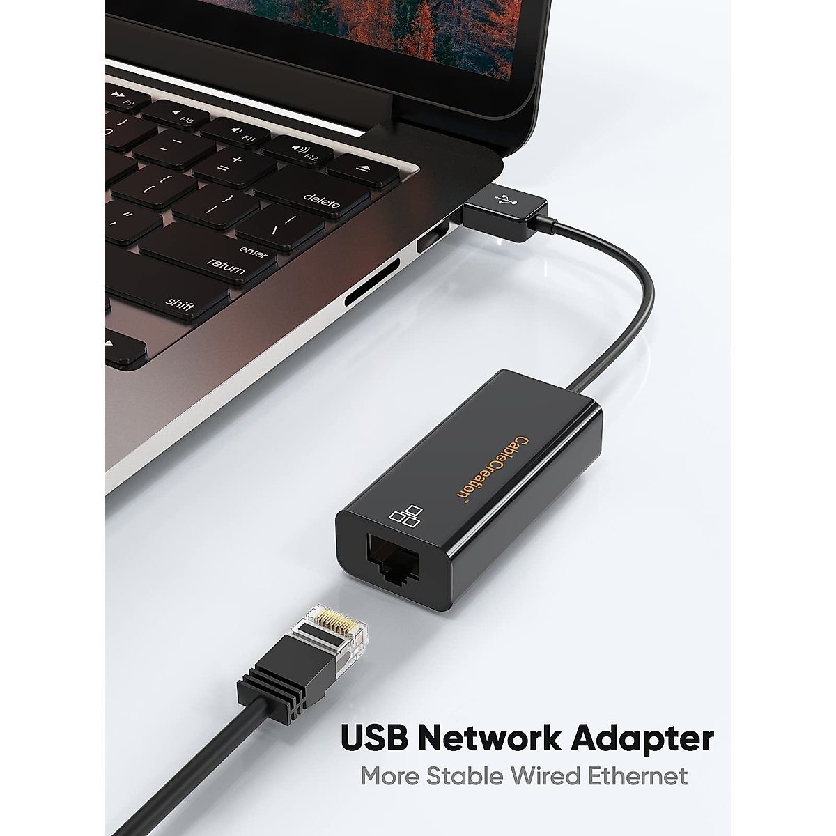 CableCreation USB to Network Adapter, USB 2.0 to 10/100 RJ45 Ethernet LAN Cable Compatible with Windows 10/8.8/8/ 7, macOS X, Black