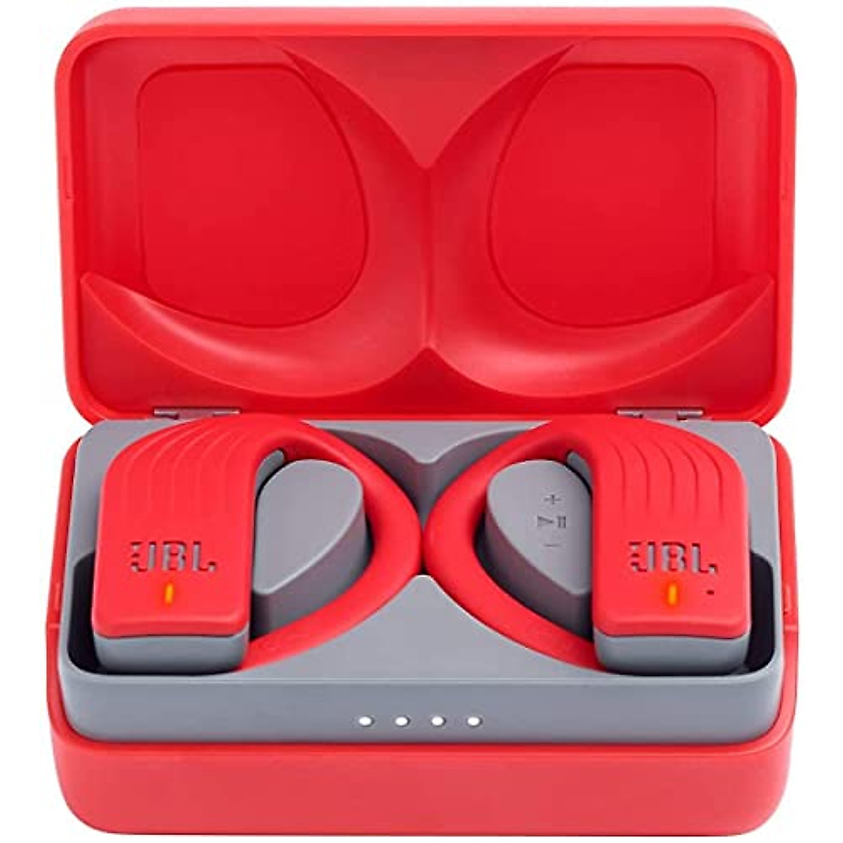 JBL Endurance Peak in-Ear Waterproof Sport Headphones Bundle with Plush Carry Case (Red)