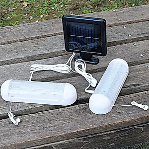 VLUOO Solar Powered Shed Light Rechargeable Split Solar Shed Lights with On Off Switch Indoor Solar Lights for Sheds Inside Solar Powered Lights for Garden, Greenhouse, Corridor