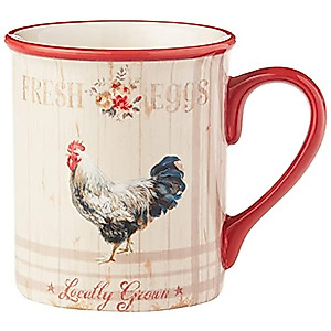 Certified International Famhouse 16 oz. Mugs,Set of 4 Assorted Designs