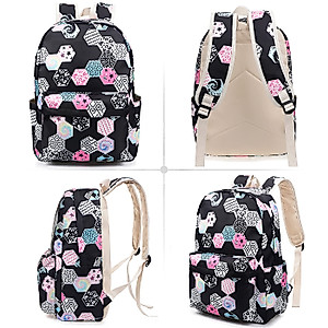 Galaxy Backpack Set 3-in-1 Kids School Bag, Junlion Laptop Backpack Lunch Bag Pencil Case for Teen Boys Girls One Size Multicolor