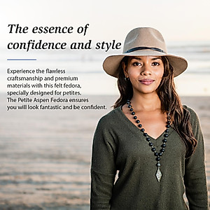 Wallaroo Women’s Petite Aspen Fedora (Taupe, Small) – UPF 50+ Australian Felt Sun Hat, Small Size, Packable, Adjustable, UV Protection, Outdoor Adventures, Travel, Hiking, Fall & Winter Hat