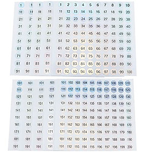 AYLIFU Serial Laser Digital Sticker ;Reflective Round Digital Sticker Self-Adhesive, Office Digital Label Sticker (5 Stickers 1 to 100 + 5 Stickers 101 to 200)