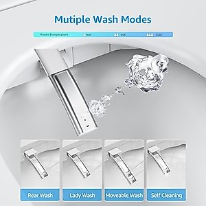 One Piece Elongated Smart Toilet Bidet with Auto Open & Close, Auto Flush, Foot Sensor Flush, LED Temperature Display, Heated Seat and Integrated Multi Function Remote Control