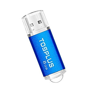 TOSPLUS 2Pack 8GB USB 2.0 Flash Drive 8GB Thumb Drive Memory Stick Jump Drive (Black/Light Blue)