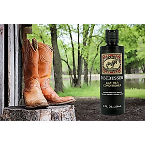 Bickmore Distressed Leather Conditioner 8 oz - Cleaner and Conditioner Lotion for Distressed Leather - Soften and Restore Jackets, Shoes, Boots, Bags and More