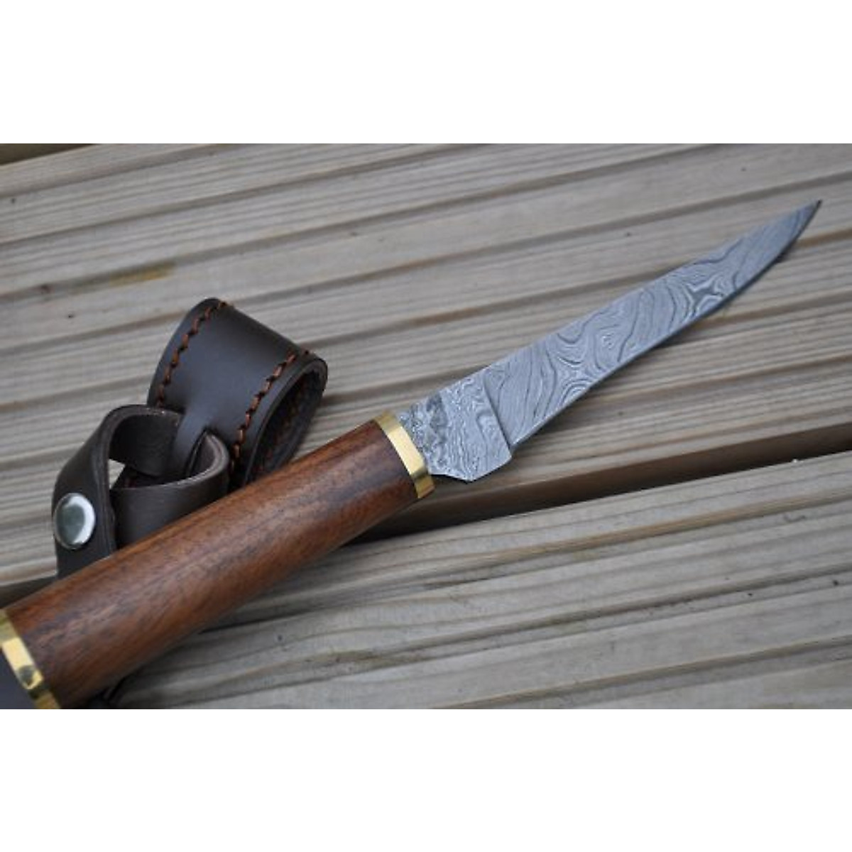 Perkin Knives - Custom Handmade Damascus Hunting Knife - Beautiful Boning Knife