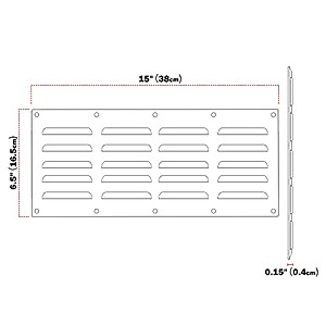 Stanbroil Stainless Steel Venting Panel for Grill Accessory, 15" by 6-1/2"