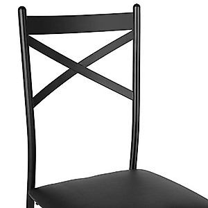 VECELO Modern Industrial Style 3-Piece Dining Room Kitchen Table and Pu Cushion Chair Sets for Small Space, 2, Retro Brown