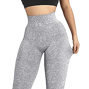 RXRXCOCO Women Seamless Butt Lifting Leggings TIK Tok Booty Lifting Leggings for Women Workout Gym High Waisted Yoga Pants Grey Medium