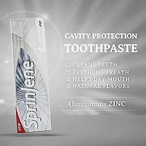 SprinJene Natural Teeth Whitening Toothpaste with Fluoride, SLS Free with Black Seed Oil & Zinc for Cavity Protection Dry Mouth, Fresh Breath Cruelty-Free, Gluten Free 2 Pack (White Boost)