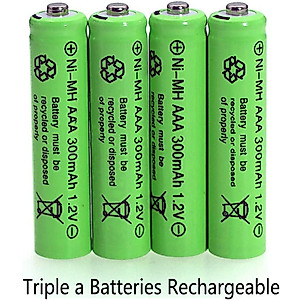 FULIN 12 Packs 1.2V AAA 300mAh Ni-MH Rechargeable Batteries for Solar Lights (AAA Size)