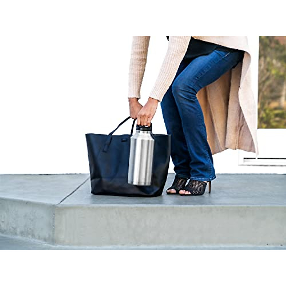 64 OZ Tritan BPA-Free Lid Stainless-Steel Insulated Metal Water Bottle Thermos | 24 HR Temperature Retention Hot And Cold | Portable For Outdoor Travel | Leakproof Coffee Carafe Container | The Lobo