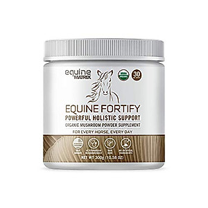 Mushroom Matrix Equine Turkey Tail Mushroom Supplement, Fortify, 30 Servings, Holistic Immune Support for Horses, 300 Grams, Organic, Product of USA