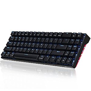 RK ROYAL KLUDGE RK71 Mechanical Keyboard 70% Compact Bluetooth Keyboard 71 Keys,Tenkeyless USB Wired/Wireless Portable Gaming/Office with Stand-Alone Arrow Keys for Windows MacOS (Brown Switch-Black)