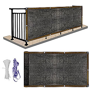 Balcony Privacy Screen Fence Cover,UV Protection Weather Mesh Balcony Shield for Garden Patio Outdoor Backyard (3' x 9.8')