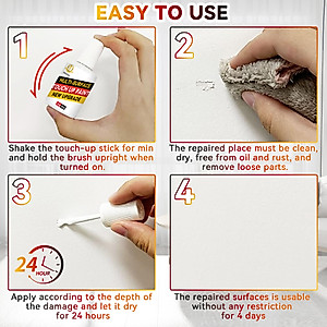 White Touch Up Paint, Multi-Surface Touch Up Paint Pen, White Paint for Chips, Scratches, Interior and Exterior House Paint for Wall Enamel Furniture Appliance Porcelain Cabinet Bath(Semi-Gloss)