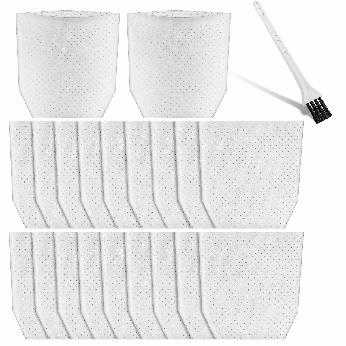 Breling 20 Pieces Cloth Vacuum Filter Compatible with Makita T-03193 and a Brush Vacuum Filter Replacement Cloth Vacuum Dust Collector Filters, White