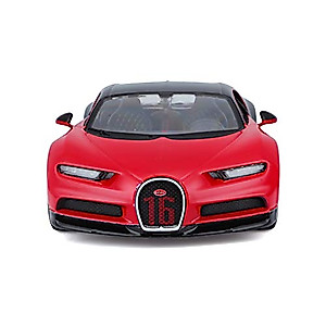 Maisto Bugatti Chiron Sport 16" Red and Black Special Edition 1/24 Diecast Model Car