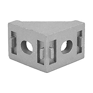 HOHXFYP 2028 Aluminum Extrusion Connector Set, 50Pcs L Type 2 Hole Corner Bracket, Right Angle Corner Bracket for Slot 6mm 20S Aluminum Rail Accessories 1.1 x 1.1 x 0.8in