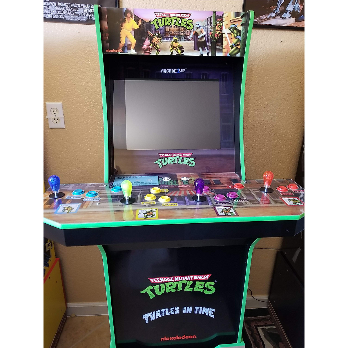 Alvatron Set of 2 Transparent Joystick Bat Top Handles Clear Oval Translucent Ball Tops for Arcade1up, Atgames Legends Ultimate Arcade, Pandora's Box, Mame, Seimitsu, Zippy, JLF Sanwa (Purple/Red)