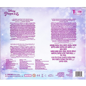 Disney Princess - Townley Girl Cosmetic Vanity Compact Makeup Set with Light & Built-in Music Includes Lip Gloss, Shimmer & Brushes for Kids Girls, Ages 3+ Perfect for Parties, Sleepovers & Makeovers