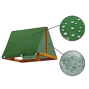Backyard Playset Canopy Kids Wooden Swingset Protection Cover Dustproof Reusable Waterproof 228x109cm Windproof Playground Roof, Green