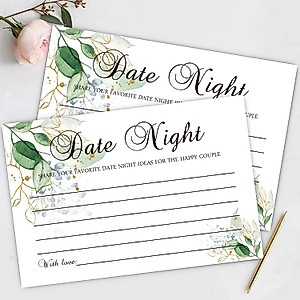 FARHTINANFX Date Night Ideas Cards, Perfect for The Bride and Groom, Husband, Wife, Boyfriend, Girlfriend, Anniversary, Bridal Shower Game 50 Advice Cards (4" x 6")