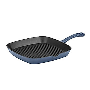 Cuisinart , 9.25" Square Grill Pan, Enameled Provencial Blue