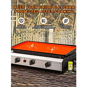 Artnice Silicone Griddle Mat for Blackstone Griddle, 36" Heavy Duty Food Grade Silicone Griddle Mat, All Season Cooking Protective Griddle Grill Cover, Blackstone accessories, Orange
