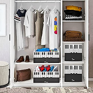 xigua Storage Cube Piano Keys Foldable Storage Bins, Closet Shelves Organizer Fabric Storage Baskets for Clothes, Toys, Books, Office Supplies (Rectangular)