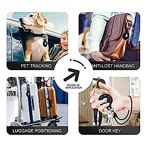 Teskyer 3 Pack Airtag Holder, Silicone Airtag Case, Anti-Scratch Shockproof Protective AirTag Keychain Accessories, Easy to Attach to Wallets, Keys, Pet Collars - Black
