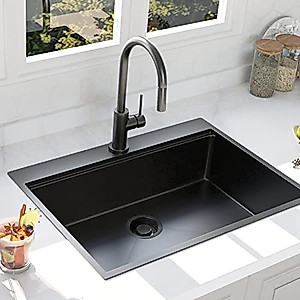 HausinLuck Garbage Disposal Flange, Gunmetal Black Garbage Disposal Drain Garbage Disposal Sink Flange and Stopper, Garbage Disposal Flange Plug for 3-1/2 Inch Drain Hole, Sink Flange and Stopper