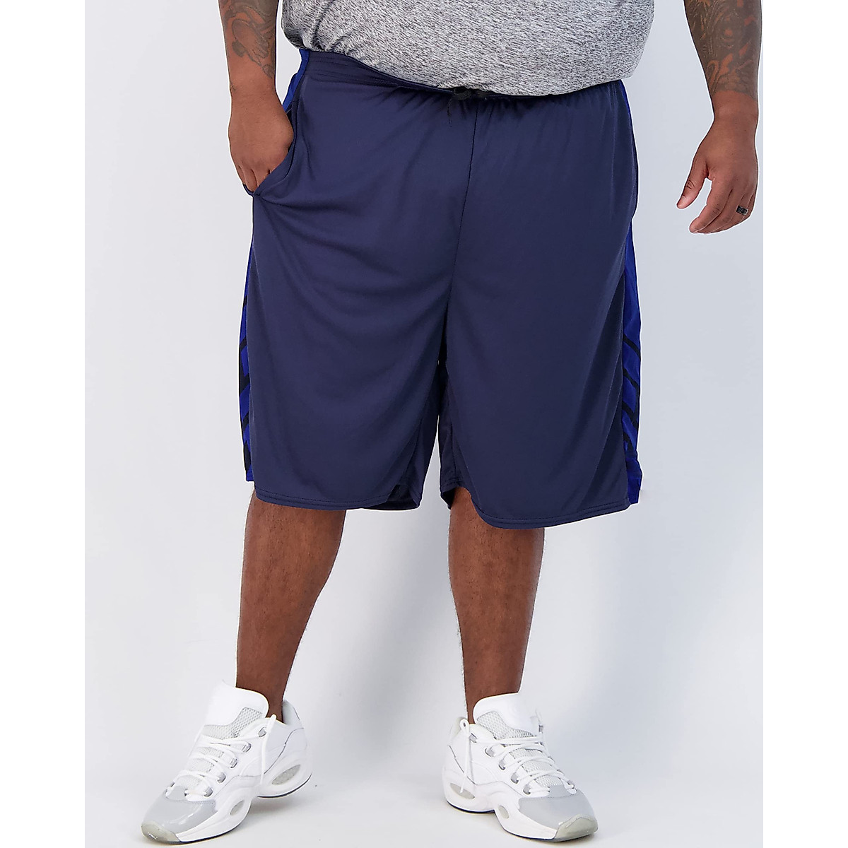 Real Essentials Men’s Big and Tall Mesh Active Quick Dry Fit Active Athletic Clothing Workout Summer Gym Clothes Sleeping Basketball Gym Shorts Casual Exercise Elastic Running, Set 6, 3X, Pack of 3