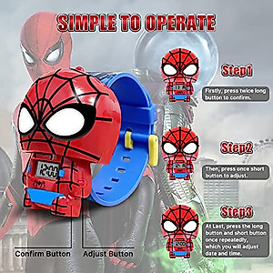 econoLED Kids Watch, Kids Wrist Watch, Superhero Outdoor Kids Sport Watches with Adjustable Strap for Boys Girls, Kids Gift for Birthday, Christmas, Easter（Red-S